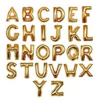 16 A-Z Gold Alphabet Letters Balloons Foil balloon birthday | 蝦皮購物