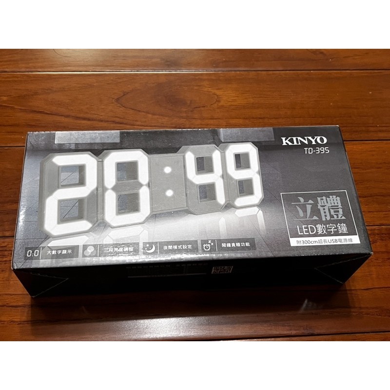 全新Kinyo LED立體 數字鐘 白光TD395 | 蝦皮購物