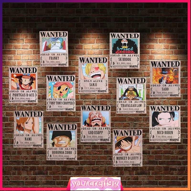 10pcs One Piece Poster Luffy Anime Reward Order Wanted Wallp | 蝦皮購物