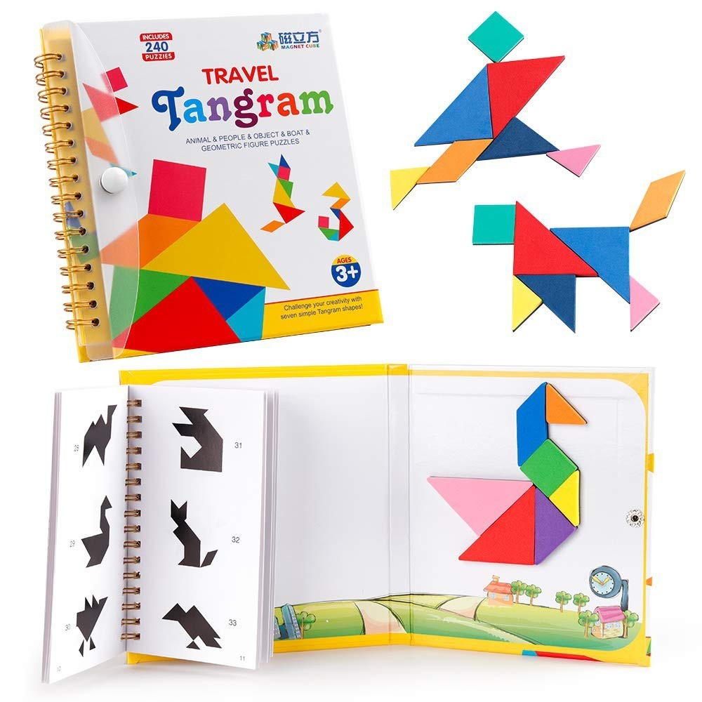 7pcs Magnetic Puzzle Jigsaw Shapes Dissection Games with Sol | 蝦皮購物