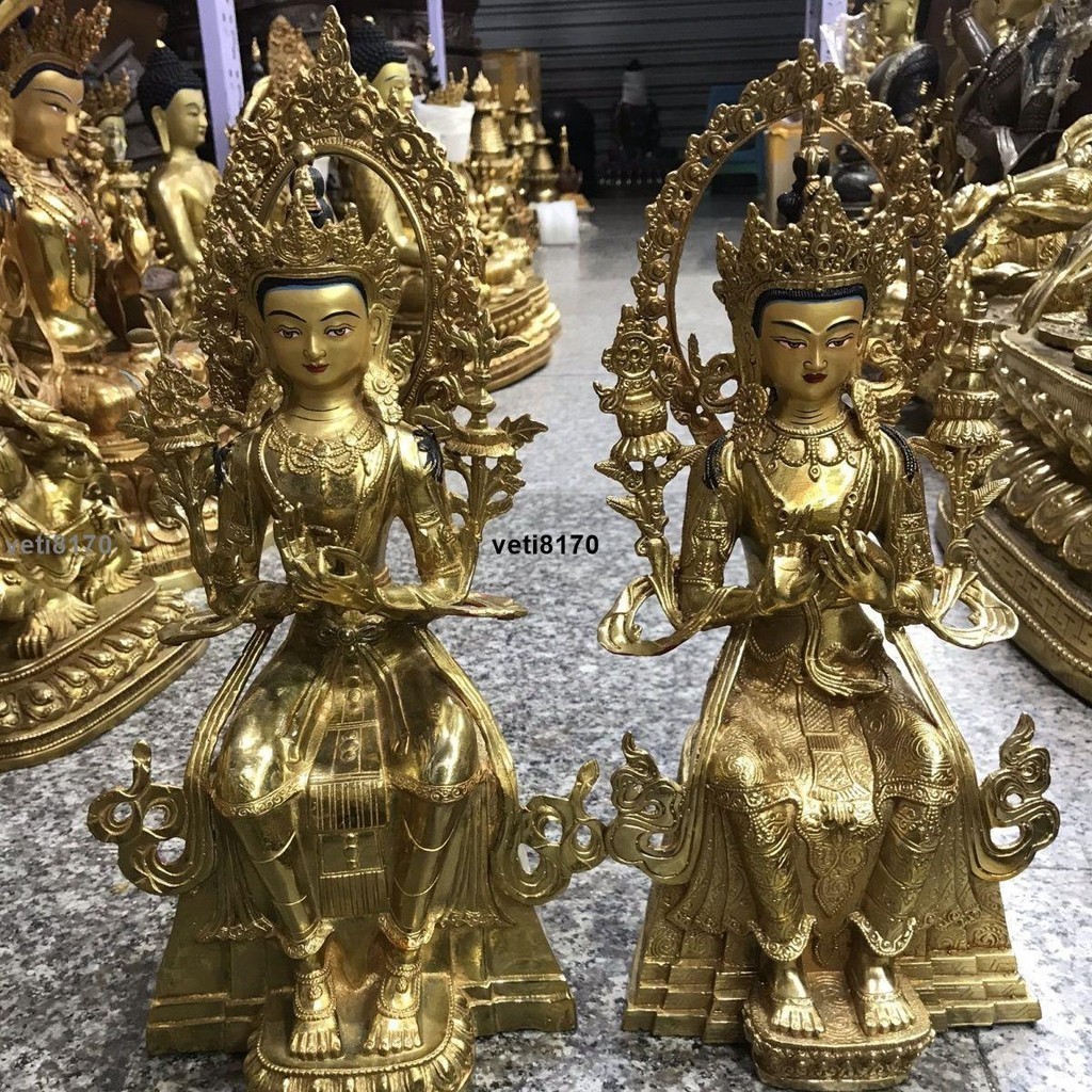 新品*熱銷*特惠10寸西藏工藝藏傳密宗純銅鎏金彌勒佛強巴佛 擺件 | 蝦皮購物