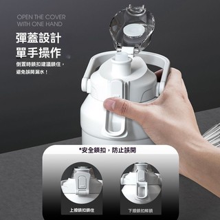 316不鏽鋼保溫瓶 真空保溫保冷杯 手提冰霸杯 1500ml/2000ml大容量運動彈蓋吸管杯 雙飲健身保溫杯戶外大水壺 | 蝦皮購物