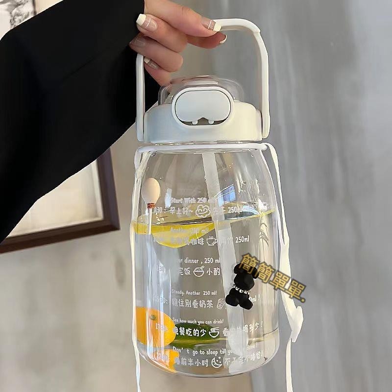 2000ML 大容量帶吸管水壺 大肚杯 2000cc 大水壺 運動水壺 可愛高顏值健身水瓶 塑膠杯 | 蝦皮購物
