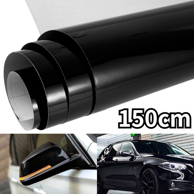 1 Roll 150cm Car Sticker Gloss Black Vinyl Wrap Sticker Deca | 蝦皮購物
