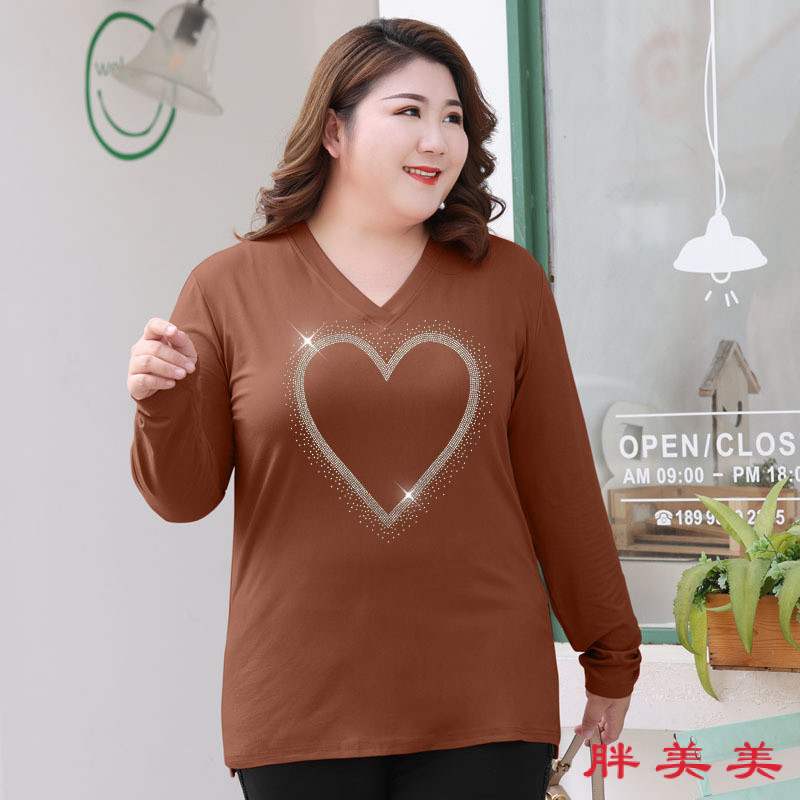 【M-5XL大尺碼】大尺碼上衣 長袖T恤 胖子 寬鬆顯瘦 大碼女裝 大碼秋裝長袖T恤女寬鬆加肥加大胖mm遮肚顯瘦300斤 | 蝦皮購物