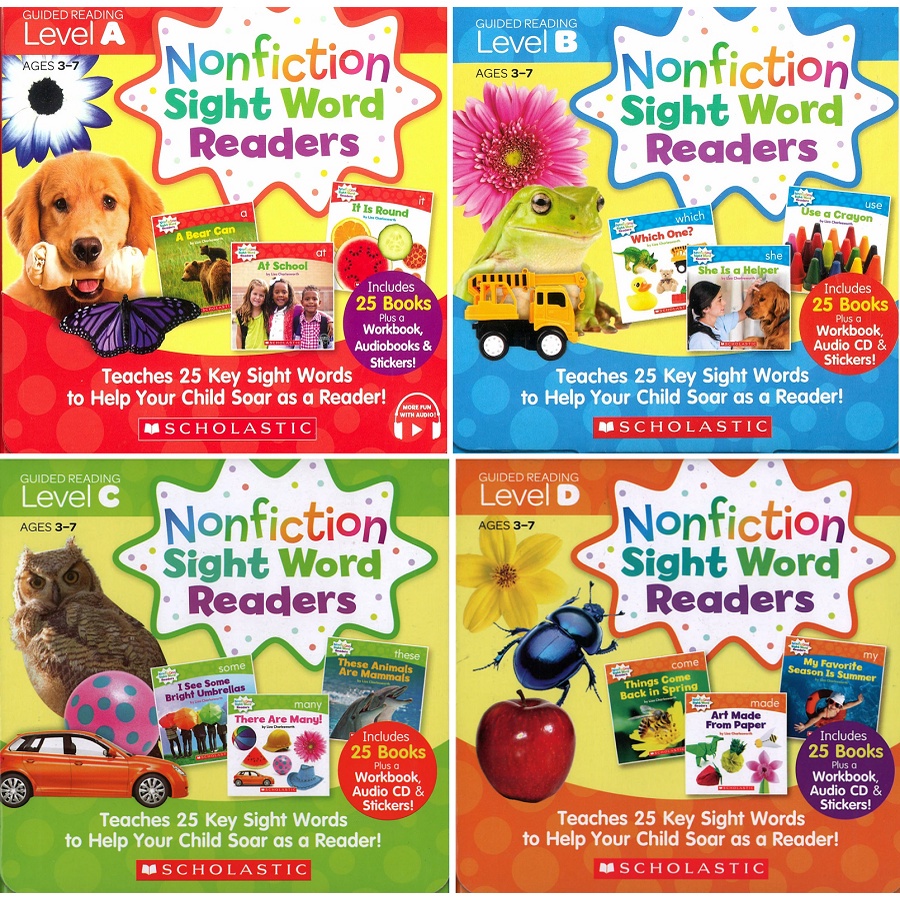 NONFICTION SIGHT WORD READERS LEVEL A B C D | 蝦皮購物