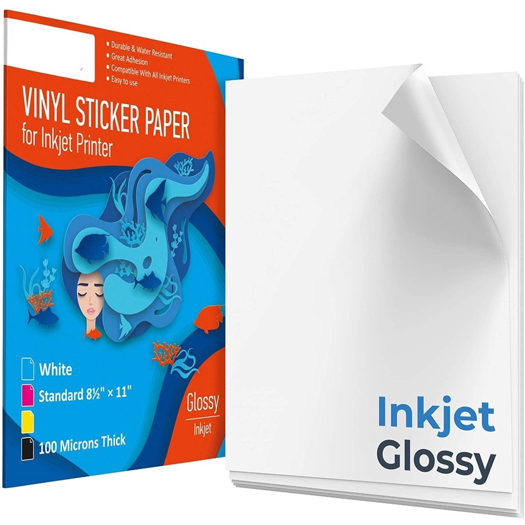 50 Sheets A4 Vinyl Sticker Paper for Inkjet Printer Glossy | 蝦皮購物