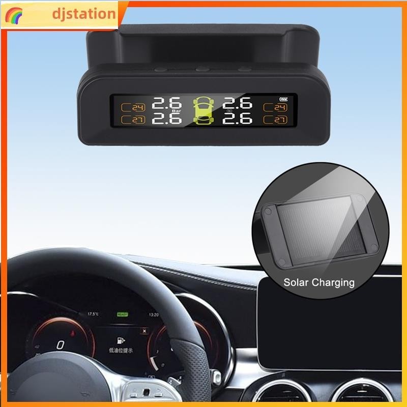 Solar Power TPMS Car Tire Pressure Alarm Monitor System Auto | 蝦皮購物