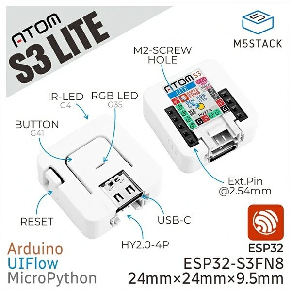 iCshop AtomS3 Lite ESP32S3 Dev Kit 開發套件 ESP32-S3 ESP32-S3FN8 | 蝦皮購物