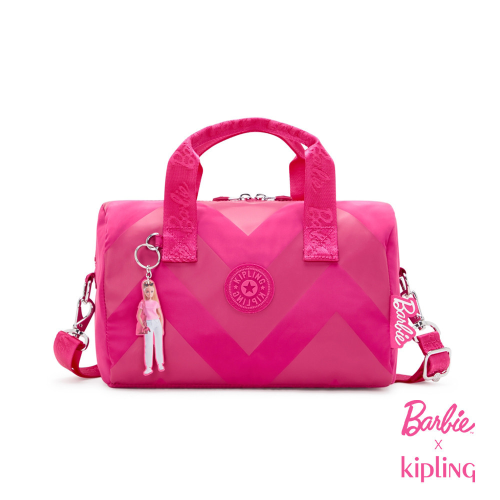 KIPLING x BARBIE 活力粉色中型圓筒手提肩背兩用包-BINA M | 蝦皮購物