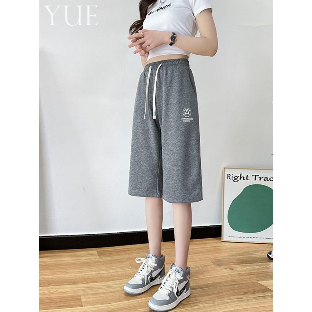 M-4XL 寬褲 大尺碼褲子 短褲 七分褲 中褲女 七分直筒闊腿褲子女夏季薄款新款寬松大碼胖mm百搭中褲休閑運動褲 | 蝦皮購物