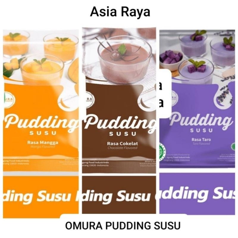 OMURA PUDDING SUSU ANEKA RASA (MANGGA, COKLAT, TARO) 130g | 蝦皮購物