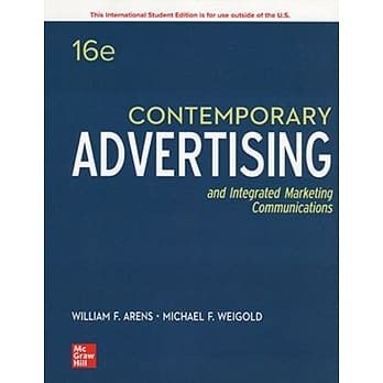 Contemporary Advertising 16/e ARENS 9781260570830 | 蝦皮購物