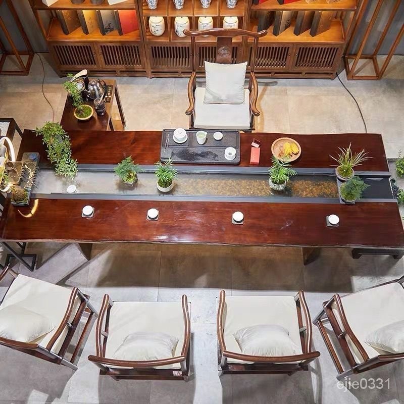 【工廠直營 可開發票】茶桌流水循環禪意景觀養魚接待會客茶室茶臺功夫茶桌椅組閤泡茶桌 3LFH | 蝦皮購物