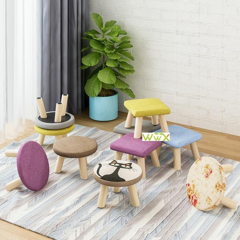 stool, small stool, low stool, solid wood living room | 蝦皮購物