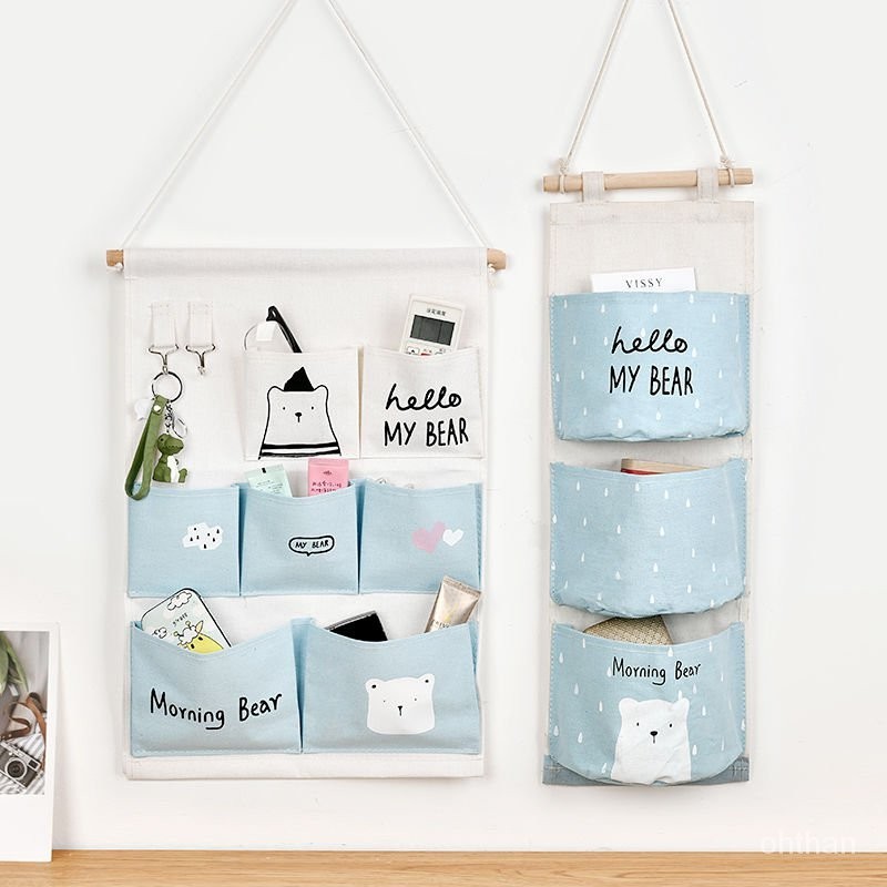 臺灣48H牆掛式收納掛袋北歐ins雜物收納袋宿捨傢用門後手機多層佈袋佈藝 宿捨掛式收納袋 衣櫃門後墻掛袋 臥室掛式收納袋 | 蝦皮購物