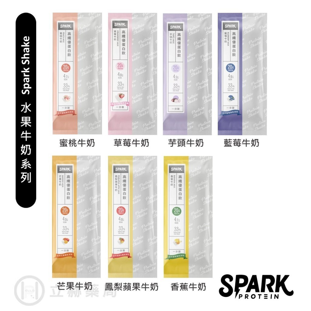 spark protein Spark Shake 高纖優蛋白飲 隨手包 水果系列 藍莓 芒果 鳳梨蘋果 牛奶 立赫藥局 | 蝦皮購物