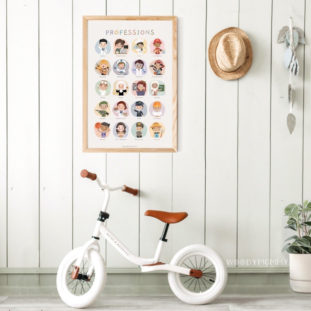 Education Poster For Toddlers Profession Work - Professions | 蝦皮購物