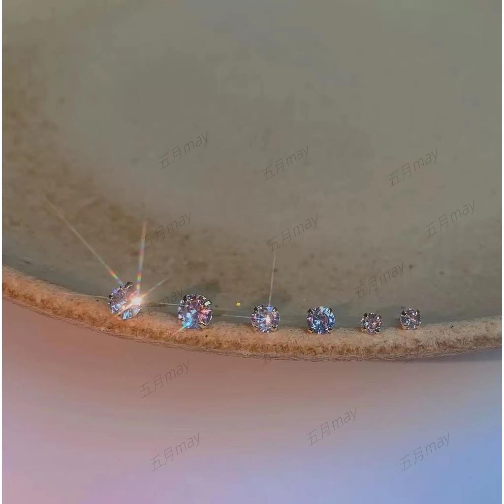 14K真金電鍍S925銀針3-5mm迷你微鑲鋯石耳環女 養耳洞百搭耳環 耳飾 | 蝦皮購物