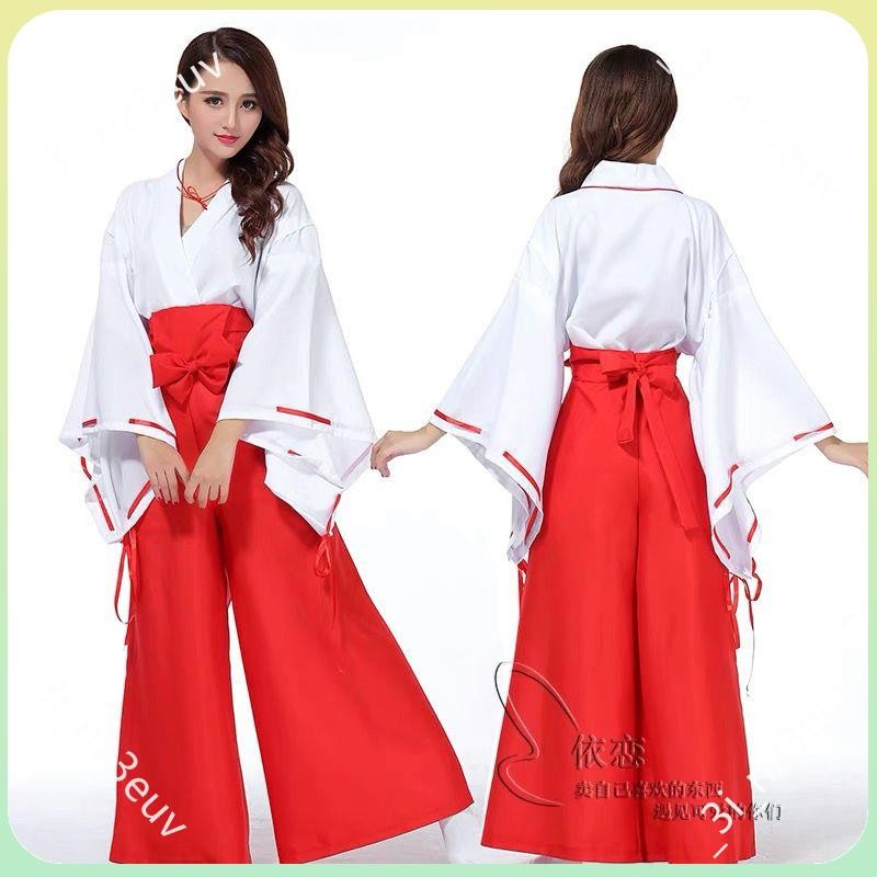 【熱銷同款】全套犬夜叉COSPLAY服裝桔梗COS服和服動漫日本巫女服道具 | 蝦皮購物