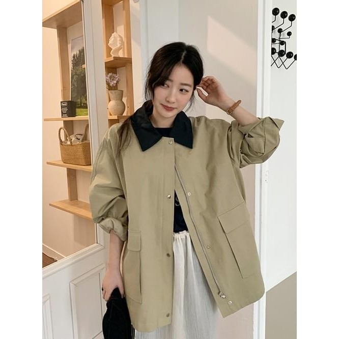 【Codibook】韓國 From Beginning field-jacket拉鍊外套[預購]女裝 | 蝦皮購物