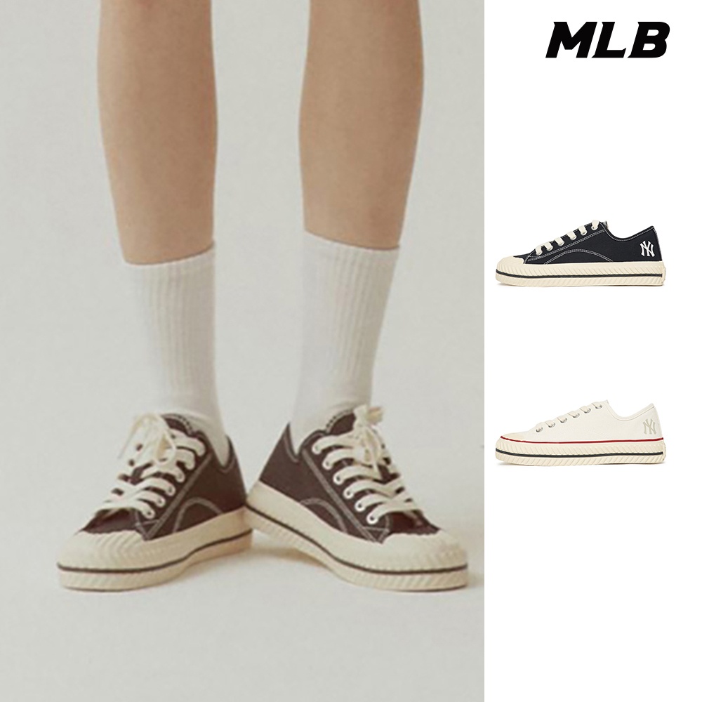 歐美代購 免稅正品 MLB 帆布鞋 餅乾鞋 Playball系列 紐約洋基隊 (3ACVVA11N-兩色)【官方旗艦店】 | 蝦皮購物