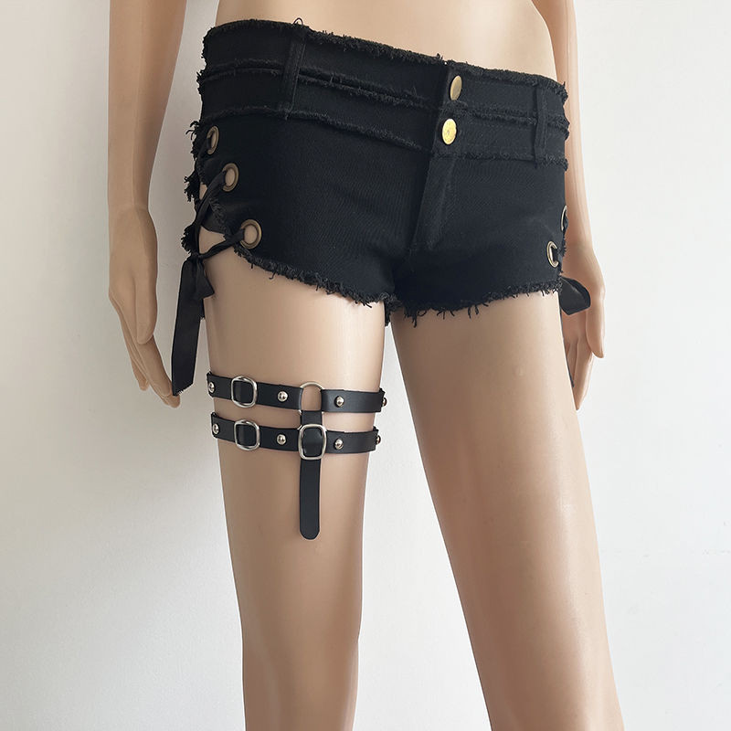 y2k y2k腿環 亞文化 韆禧年 jk 洛麗塔 闇黑係 朋剋風 女團網紅舞蹈朋剋哥特白色皮cos腿環女彈力可調節jk大 | 蝦皮購物