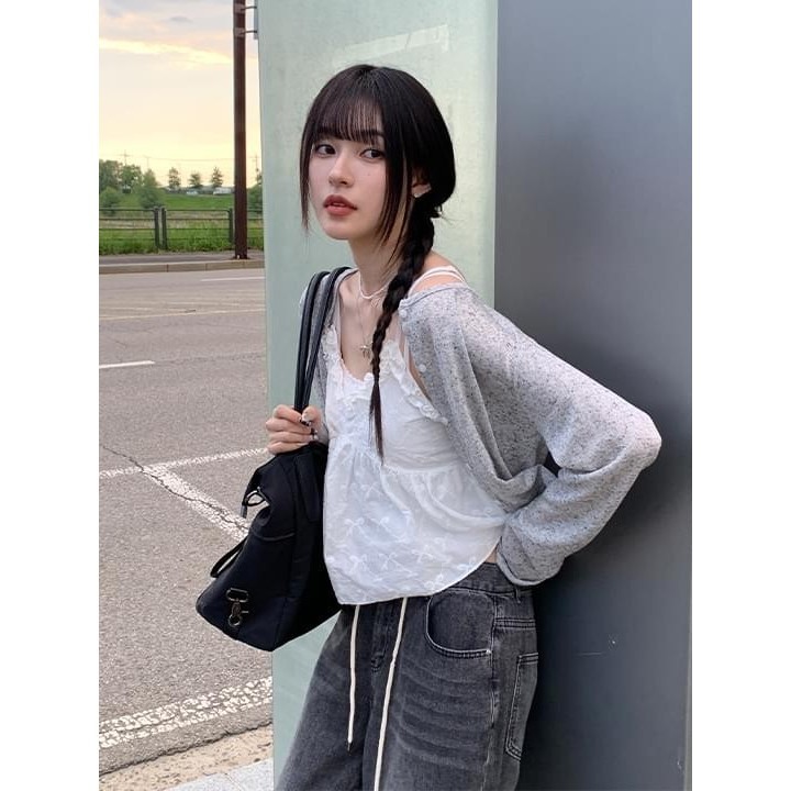 Codibook｜韓國 anyonemore 鬆身短版亞麻開衫[預購]針織外套 女裝 | 蝦皮購物