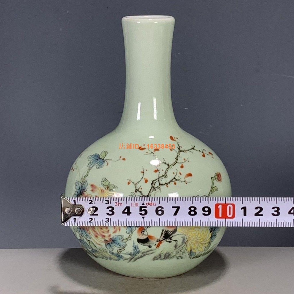 (過去amW9) 古董瓷器撿漏老貨舊貨收藏 清代同治年制豆青釉花鳥天球瓶賞瓶DFGFD | 蝦皮購物