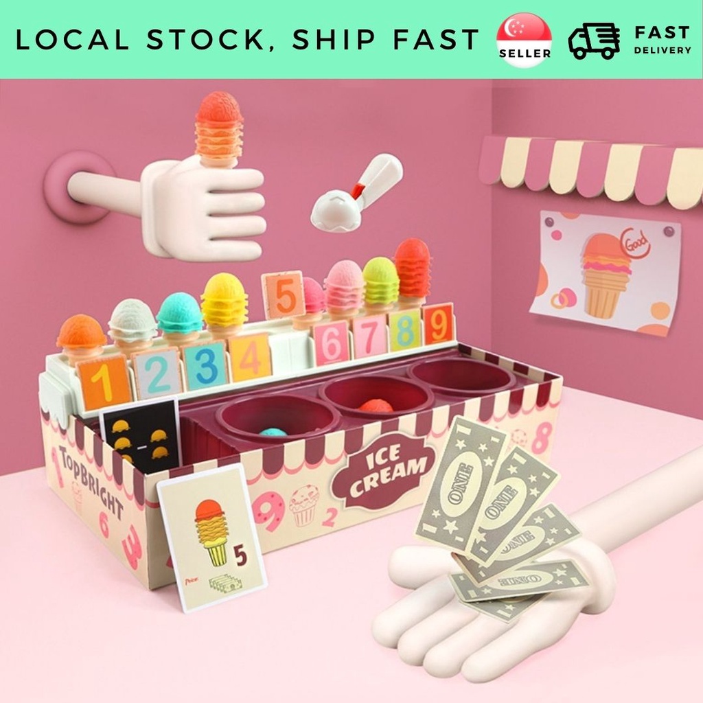 Ice Cream Shop Toy Numbers Counting Learning Montessori Pret | 蝦皮購物