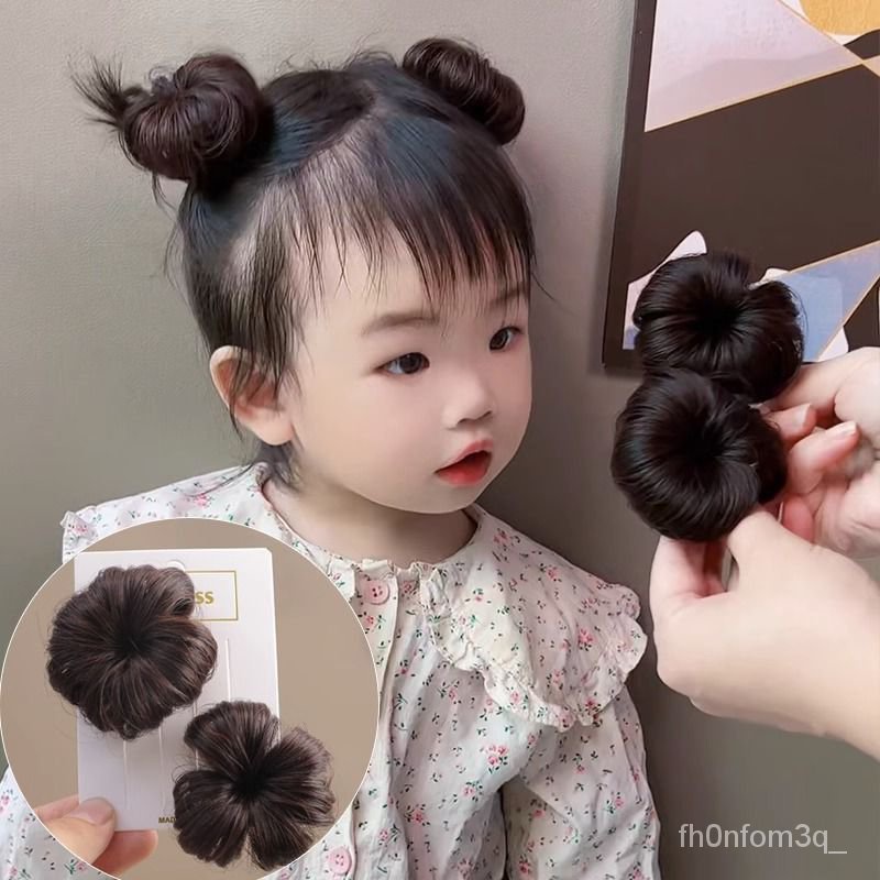 【桃園出貨】寶寶頭飾可愛仿花苞夾子逼真丸子頭髮夾兒童網紅髮卡嬰兒假髮髮飾 NTPG | 蝦皮購物