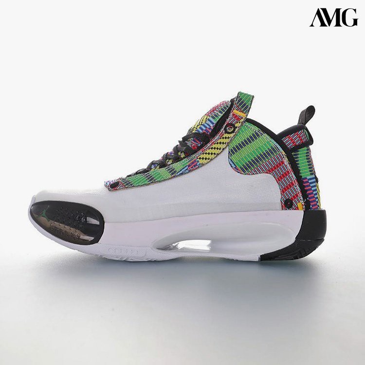 現貨 NIKE AIR JORDAN XXXIV PF AJ34代鏤空緩震中筒輕量籃球鞋「白彩圖騰」DA1900-900 | 蝦皮購物