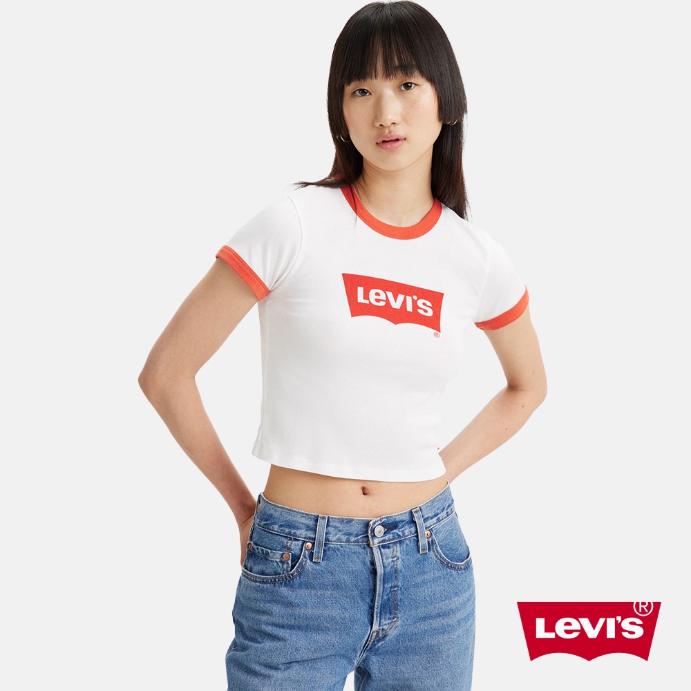 Levis 復古滾邊短版T恤 / 修身版型 / 經典Logo 復古橘 女款 A3523-0004 熱賣單品 | 蝦皮購物