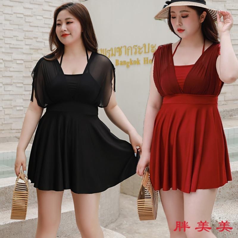 【M-5XL大尺碼】大尺碼泳衣 泳衣女 顯瘦泳衣 連體泳衣媽媽泳衣女連體平角大碼加肥寬鬆胖MM帶袖遮肚平角溫泉泳衣360 | 蝦皮購物