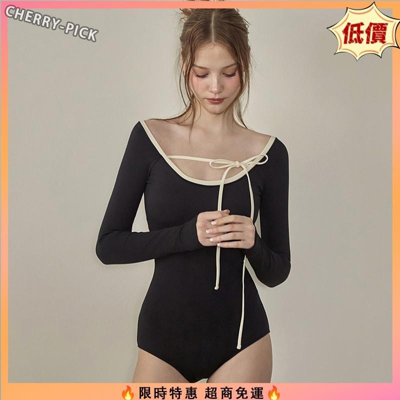 【新款特惠】2024淑女範黑色連身泳衣簡約設計沙灘溫泉泳裝女TW01 | 蝦皮購物