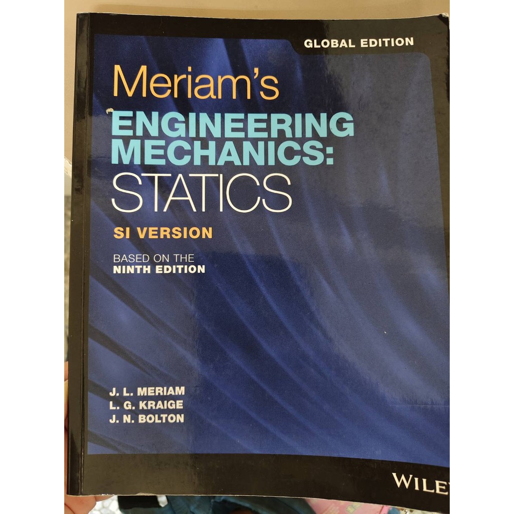 [快速出貨]Meriam’s Engineering Mechanics Statics 9/e Wiley | 蝦皮購物