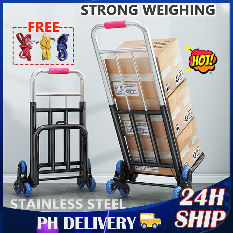 Foldable Shopping Trolley PU Pulley Black Trolley Portable F | 蝦皮購物