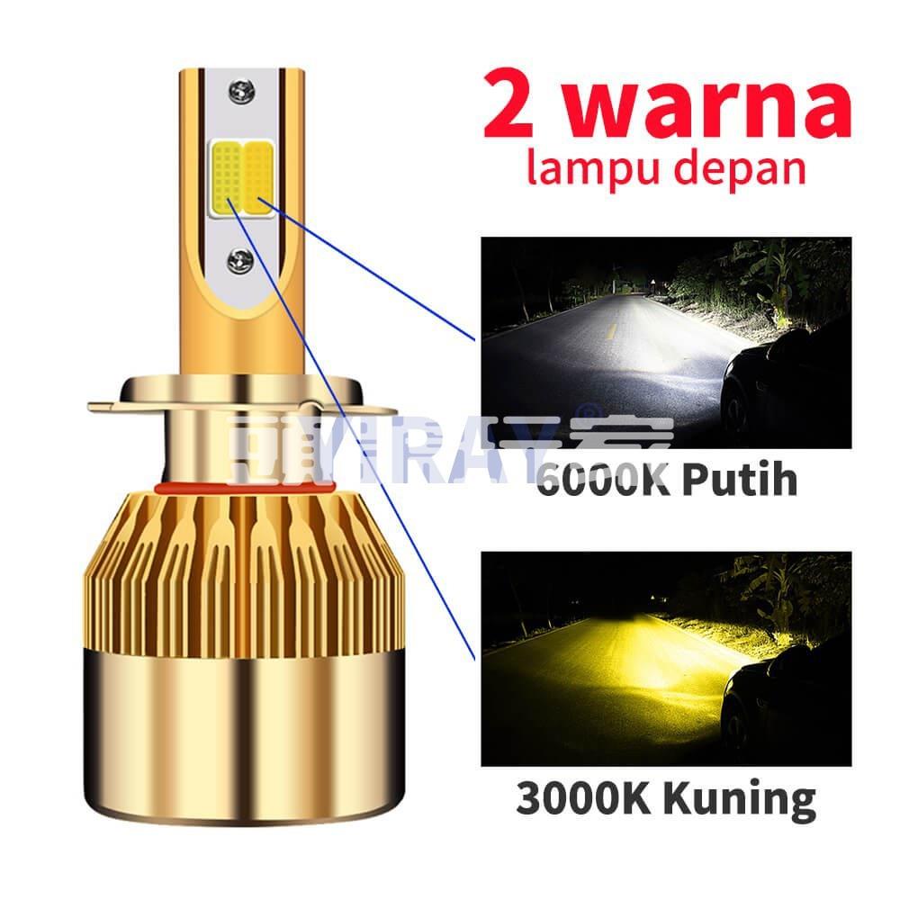 台灣出貨♛一對 雙色汽車led大燈燈泡 前燈 霧燈 H4 H7 H1 H3 H11 9005 9006 96W 12V | 蝦皮購物