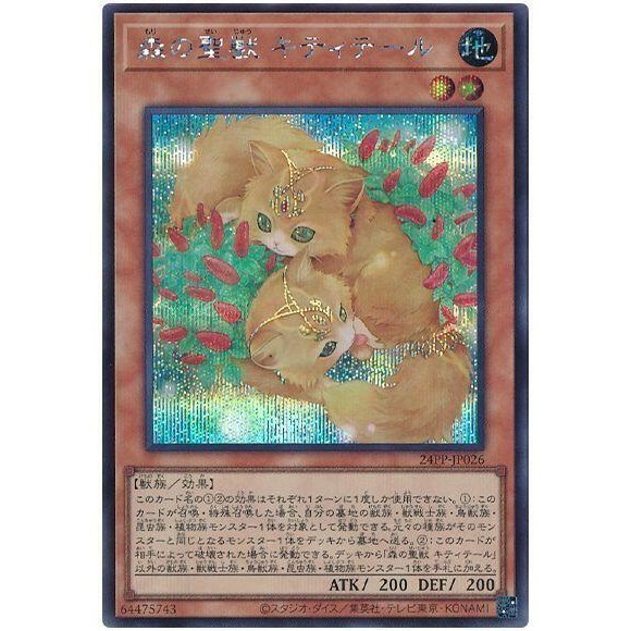 遊戲王 24PP-JP026 森之聖獸喵尾紅 (半鑽) 韓紙 | 蝦皮購物