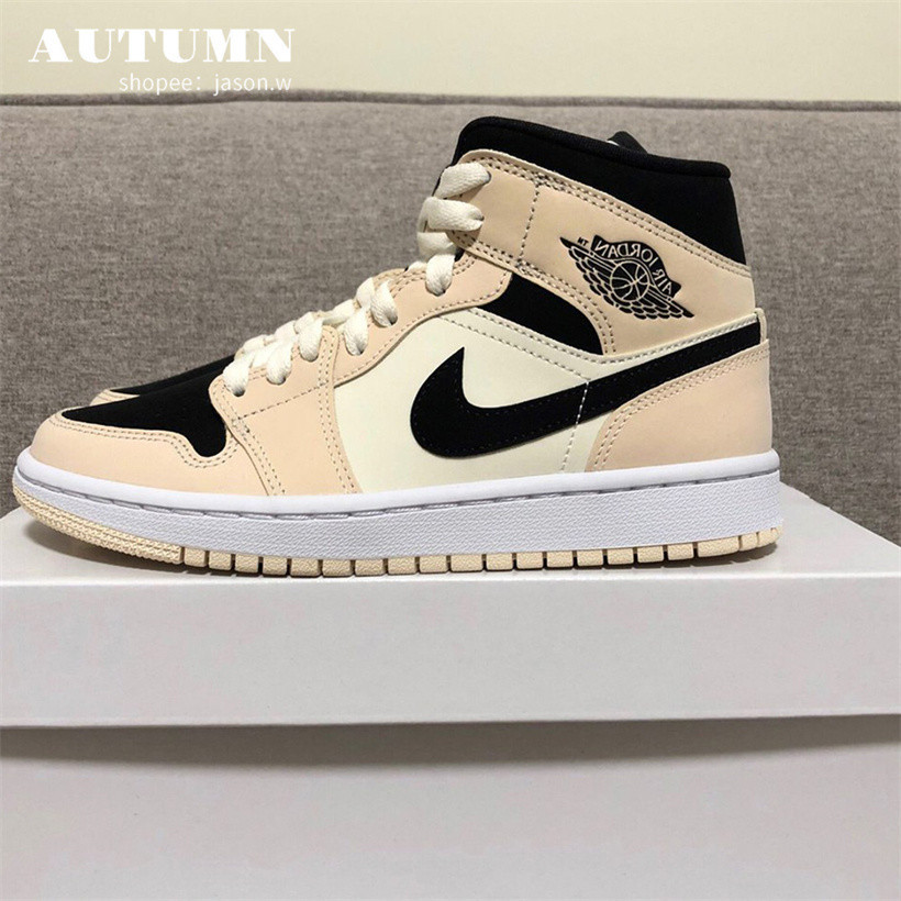 附發票 Air Jordan 1 Mid “Barely Orange” 奶茶色 Bq6472-800 女籃球鞋 | 蝦皮購物