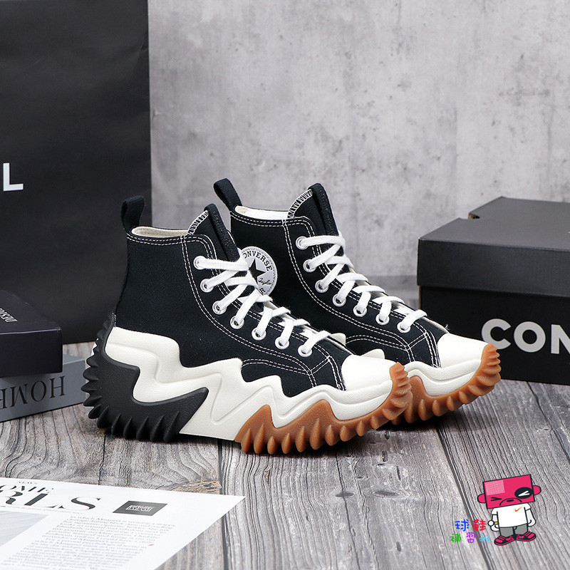 日本代購CONVERSE RUN STAR MOTION OX 高筒 厚底 增高帆布鞋 男女 鋸齒 171545C | 蝦皮購物