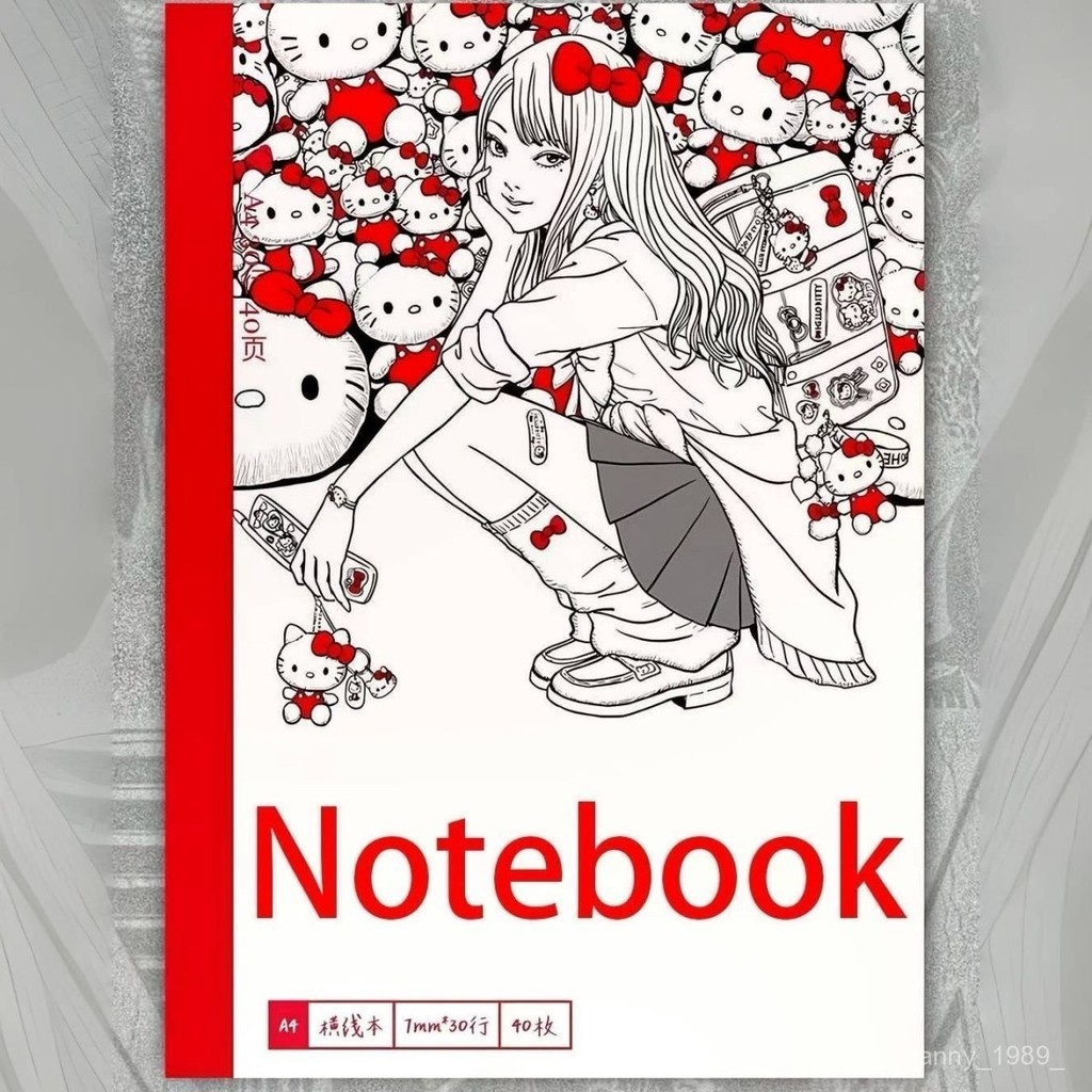 開學新品 【特殺價】伊藤潤二x三麗鷗|富江xHelloKitty 聯動週邊 橫綫筆記本子 | 蝦皮購物