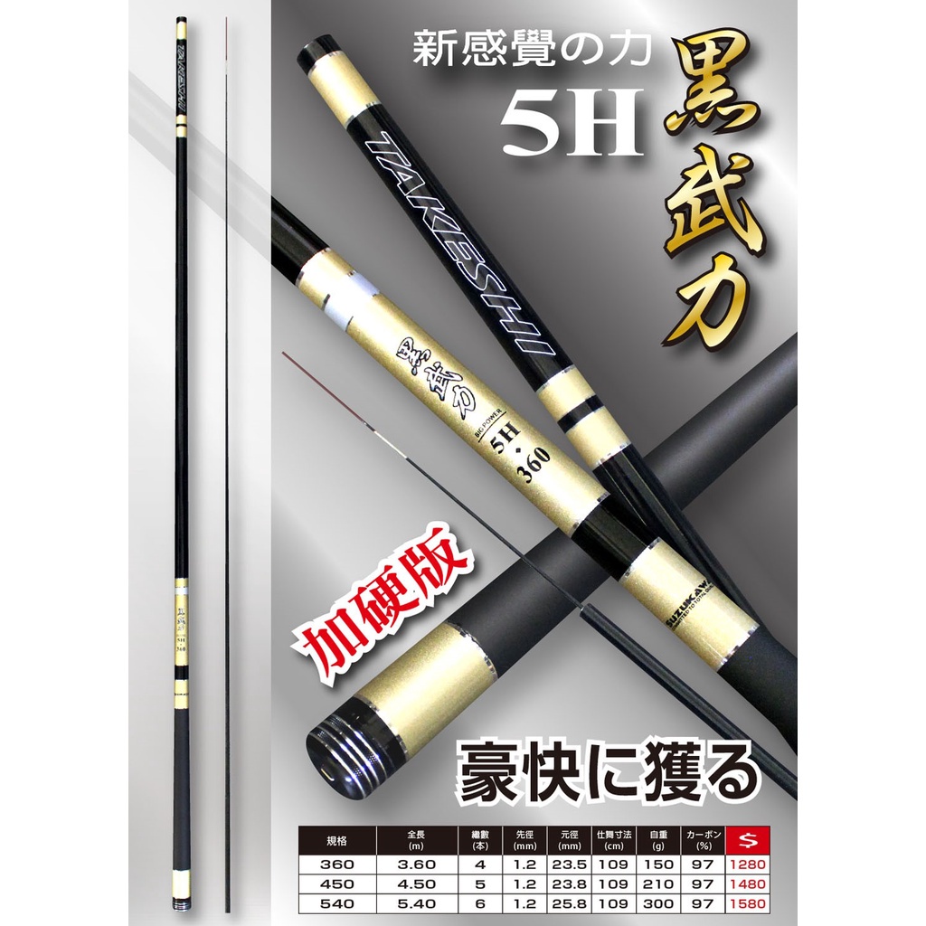 【漁天樂商行】太平洋POKEE 黑武力 5H加硬版竿身 手竿 釣竿 鯉竿 池釣竿 戰鬥竿 釣魚 福壽 鯉魚 吳郭魚 | 蝦皮購物