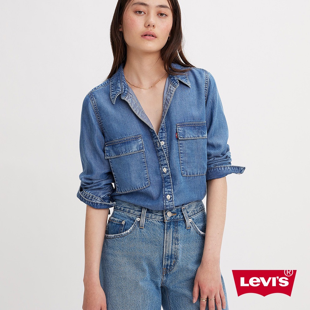 Levis 天絲棉工裝牛仔襯衫 / 精工淺藍水洗 女款 A7467-0009 熱賣單品 | 蝦皮購物