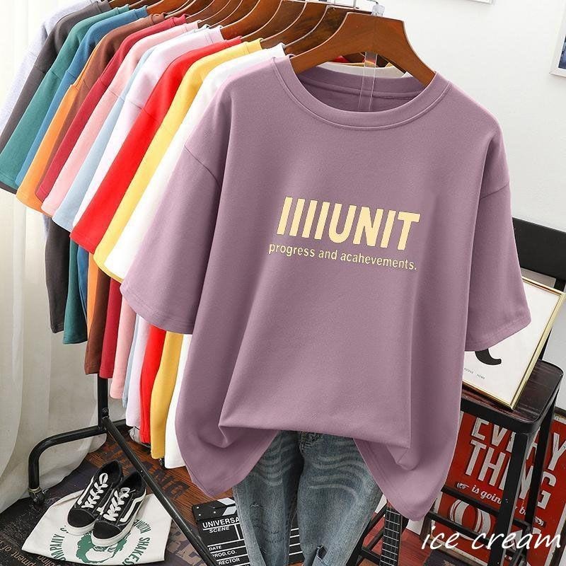 大尺碼上衣 大碼胖mm2-300斤短袖t恤女夏裝新款寬松設計感小眾ins體桖上衣服 | 蝦皮購物