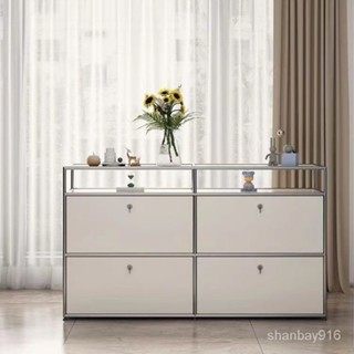 【工廠直銷 可開發票】置物架 USM中古不銹鋼電視櫃簡約現代模塊組閤櫃收納客廳ins工業風餐邊櫃 | 蝦皮購物