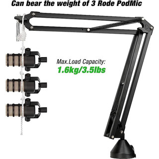 Rode Podmic 支架帶流行過濾器 - 可調節剪刀桿 Podmic Boom Arm,帶麥克風蓋擋風玻璃的麥克風桌 | 蝦皮購物