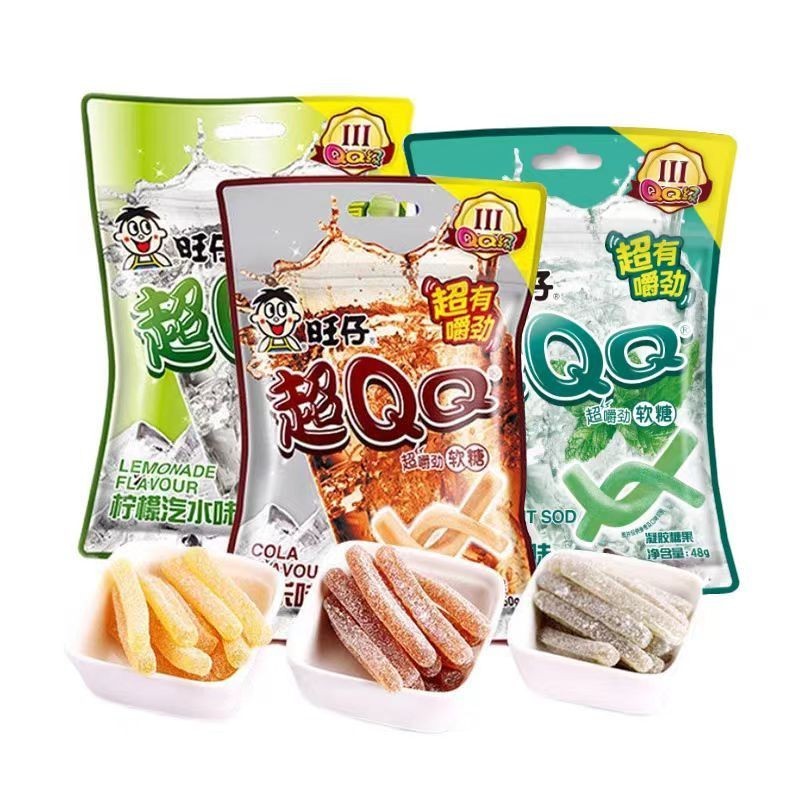 潮派、精選、超QQ軟糖48g檸檬汽水可樂味薯條狀軟糖兒童糖果小零食 | 蝦皮購物