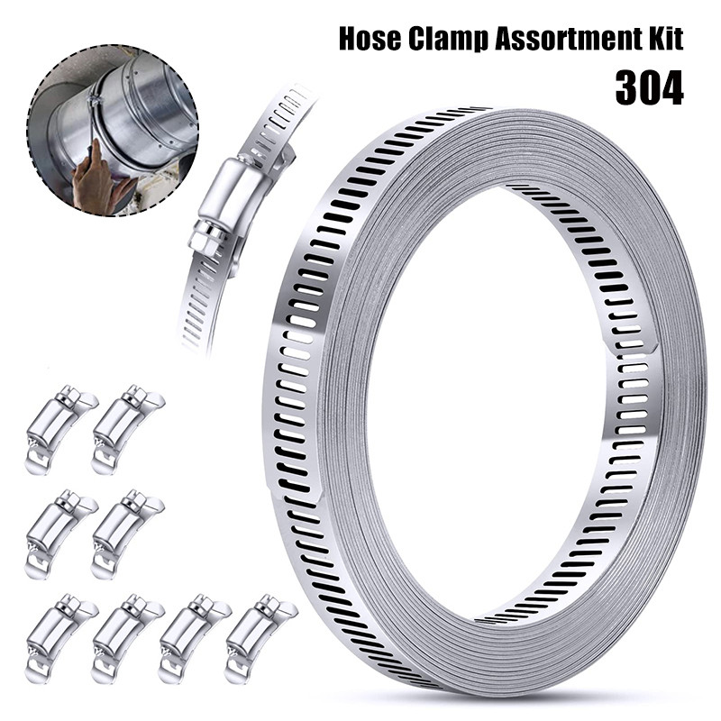 3 meters 304 Stainless Steel Hose Clamp Assortment Kit DIY w | 蝦皮購物