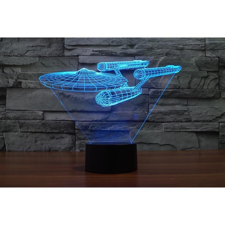 Star Trek USS Enterprise 3D LED Night Light 7 Color Touch | 蝦皮購物